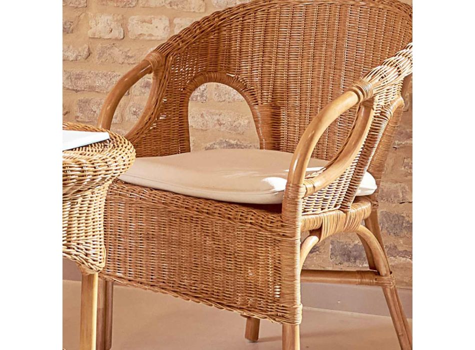 Outdoor-Korbsessel mit Kissen